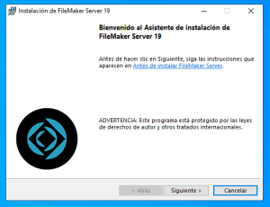 Instalar Filemaker Server 19 en Windows Server 2022