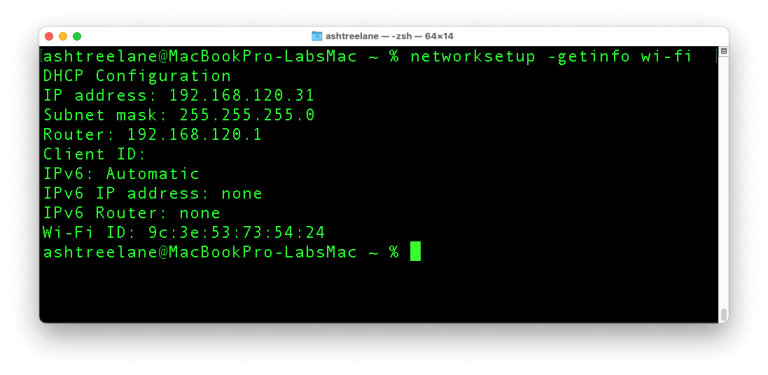 Comandos de red en la Terminal de MAC
