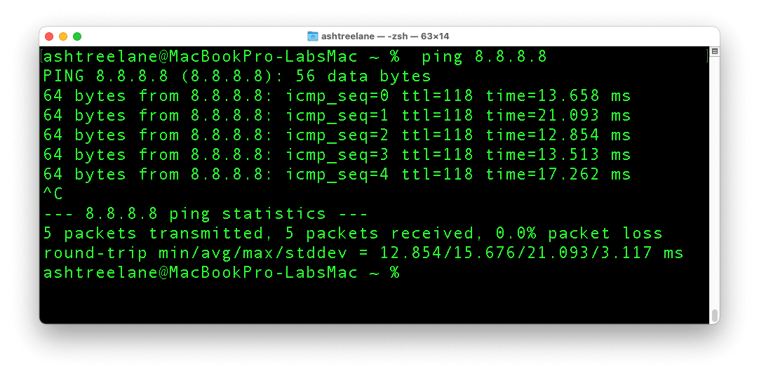 Comandos de red en la Terminal de MAC